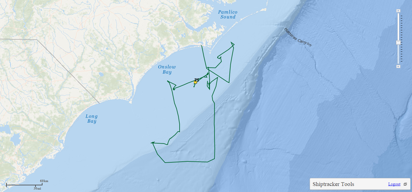 Pisces tracking map 7-26-15 – NOAA Teacher at Sea Blog